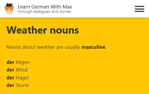 Weather nouns / Learn German with Max